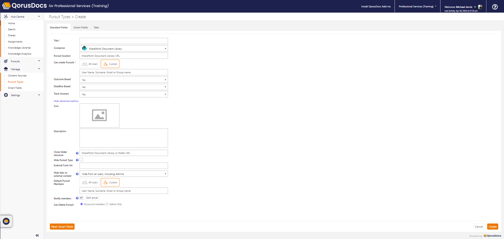 How to create a Pursuit Type – Help Center