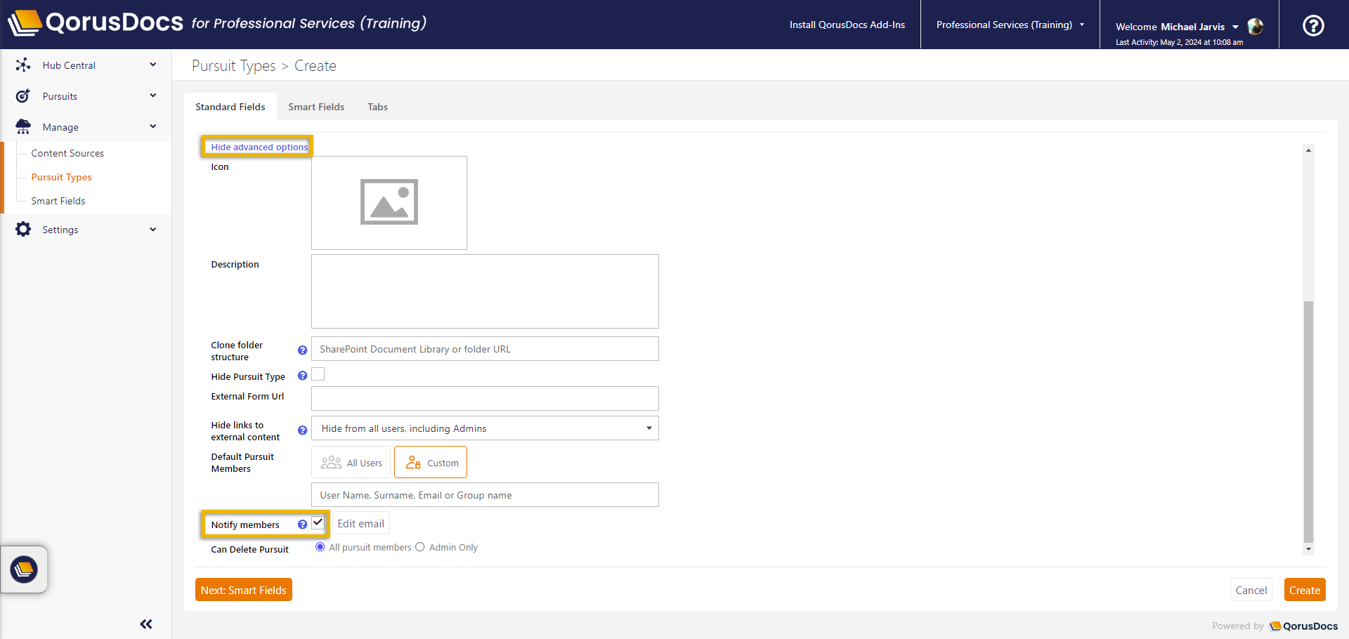 How to create a Pursuit Type – Help Center