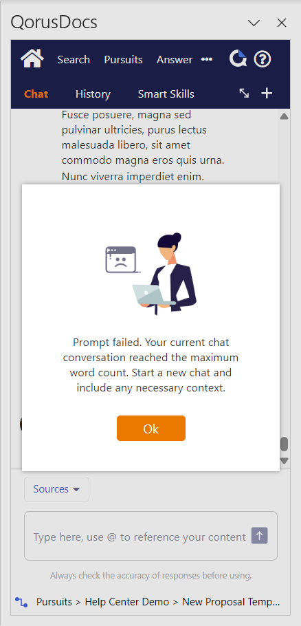 Token Limit Warning Message – Help Center Token Limit Warning Message – Help Center