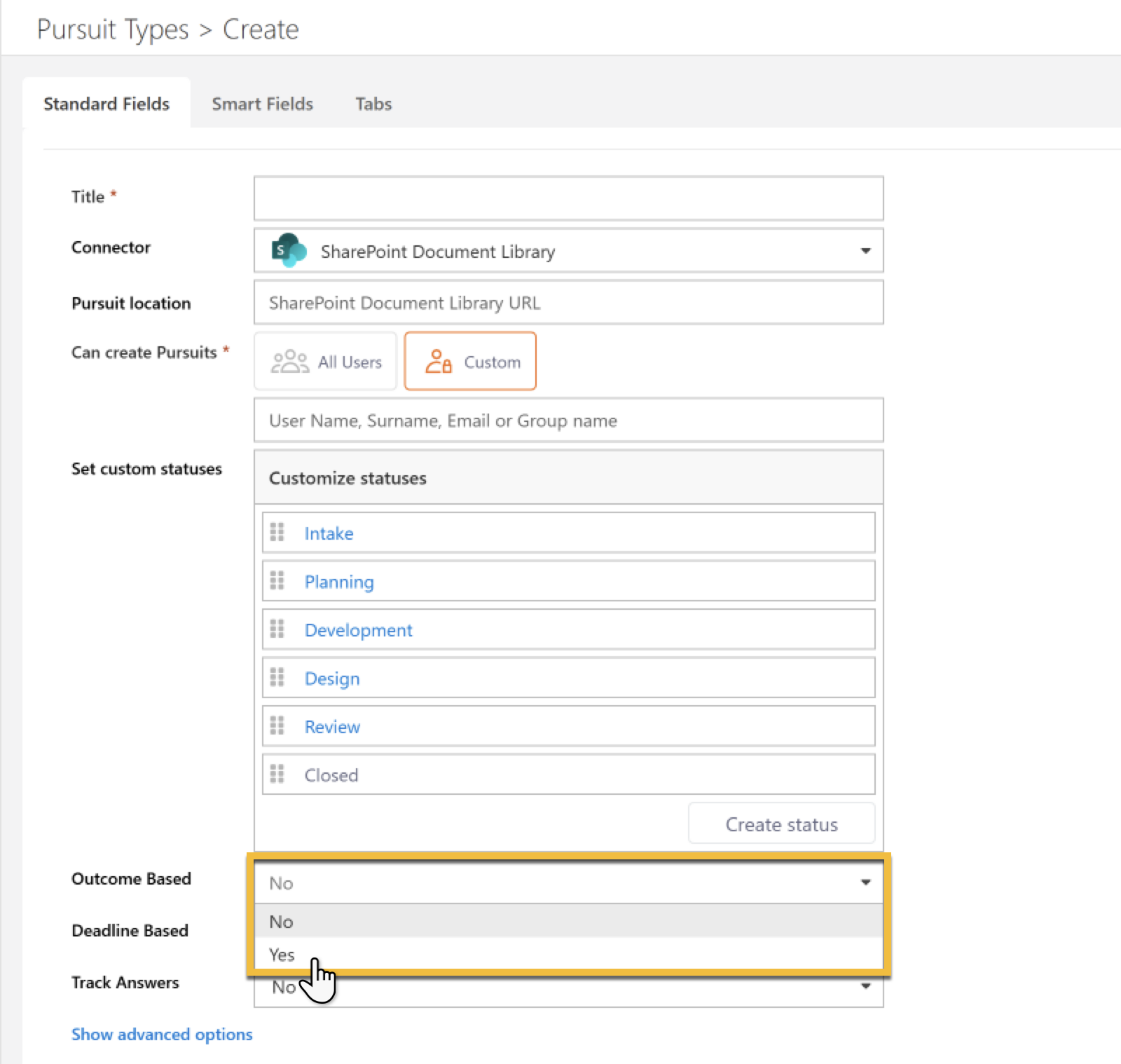 How to create a Pursuit Type – Help Center