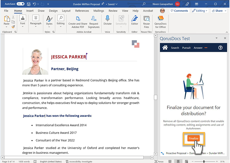 Finalize Word documents for distribution – Help Center