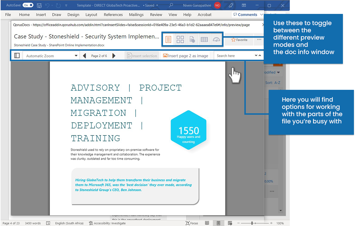 Preview and re-use only the document parts you need – Help Center
