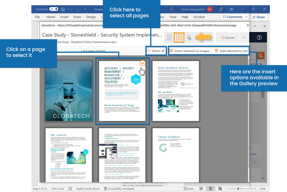 Preview and re-use only the document parts you need – Help Center