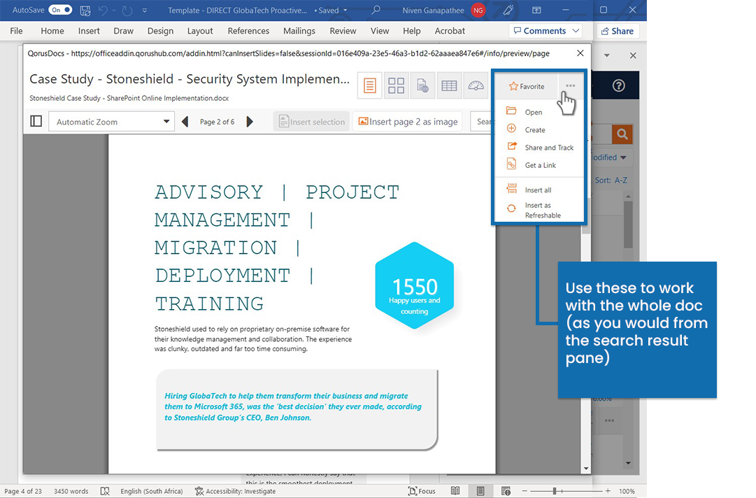 Preview and re-use only the document parts you need – Help Center