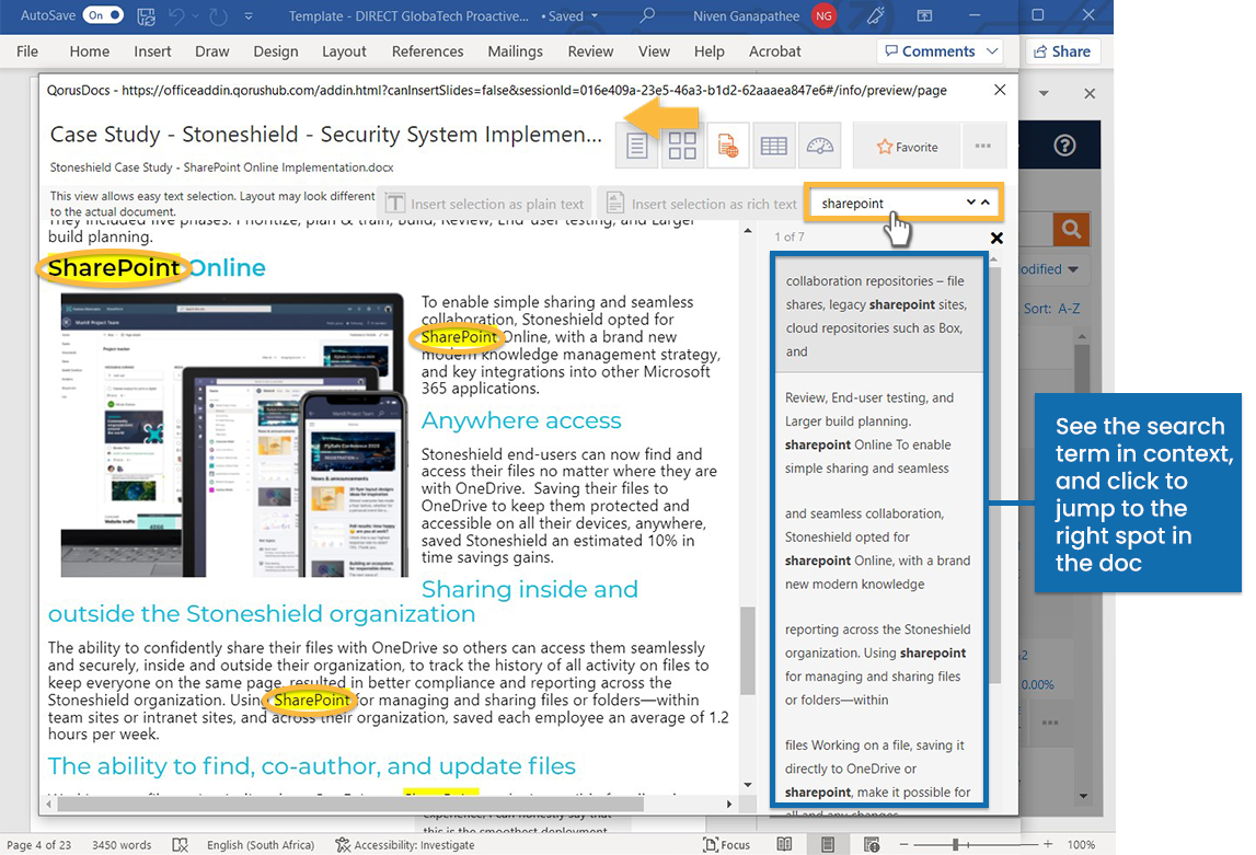 Preview and re-use only the document parts you need – Help Center