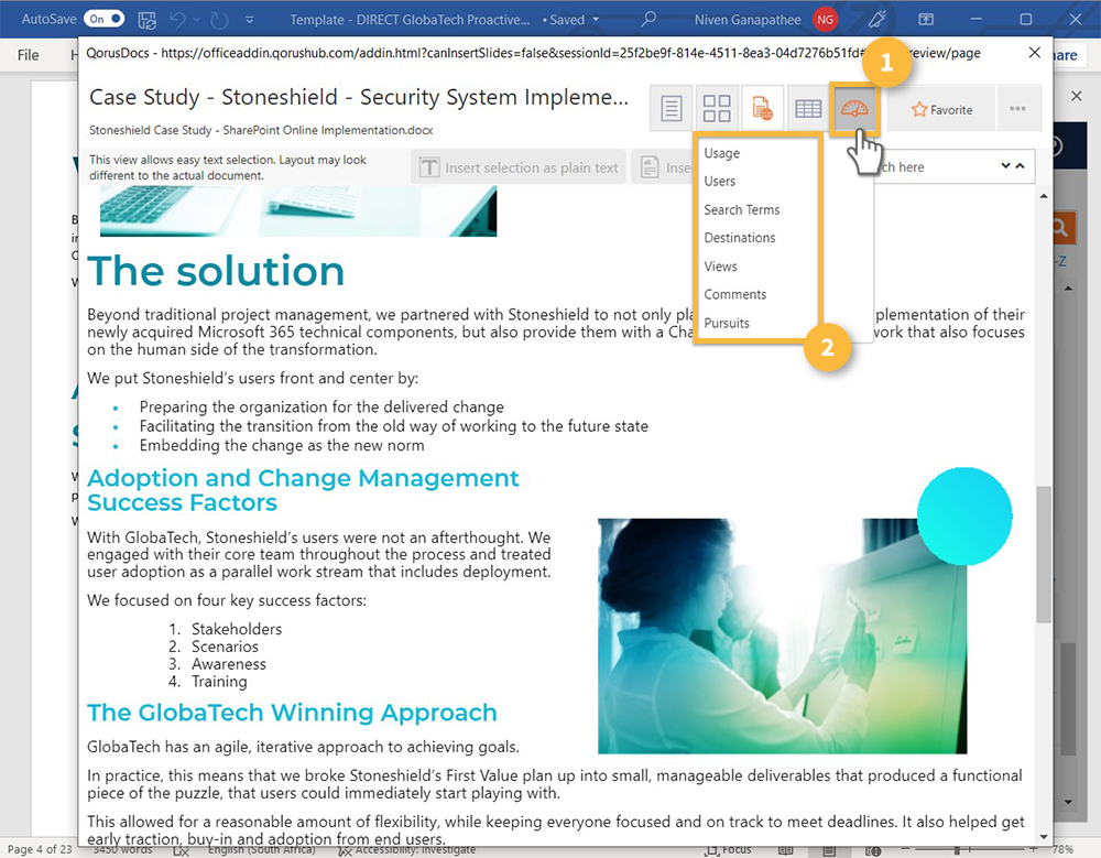 Preview and re-use only the document parts you need – Help Center