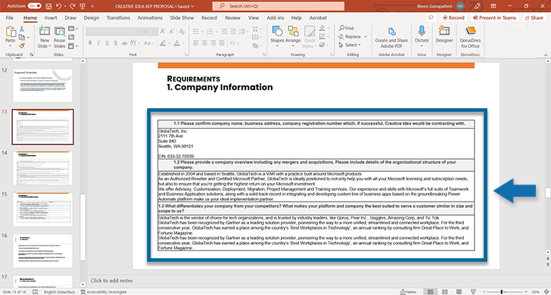 Responding to an RFx in PowerPoint format – Help Center